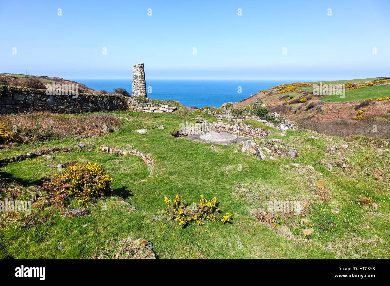 Porthmeor Tin stamps with its well-preserved buddle system Stock Photo ...