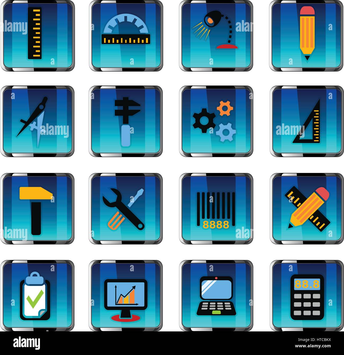 engineering web icons for user interface design Stock Vector Image ...