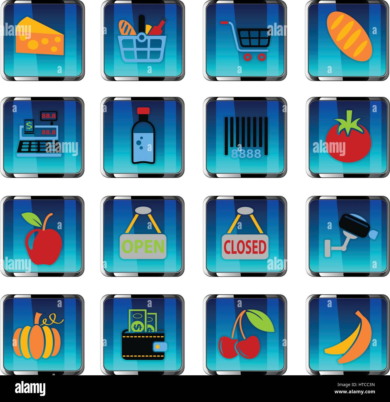 grocery store web icons for user interface design Stock Vector Image ...