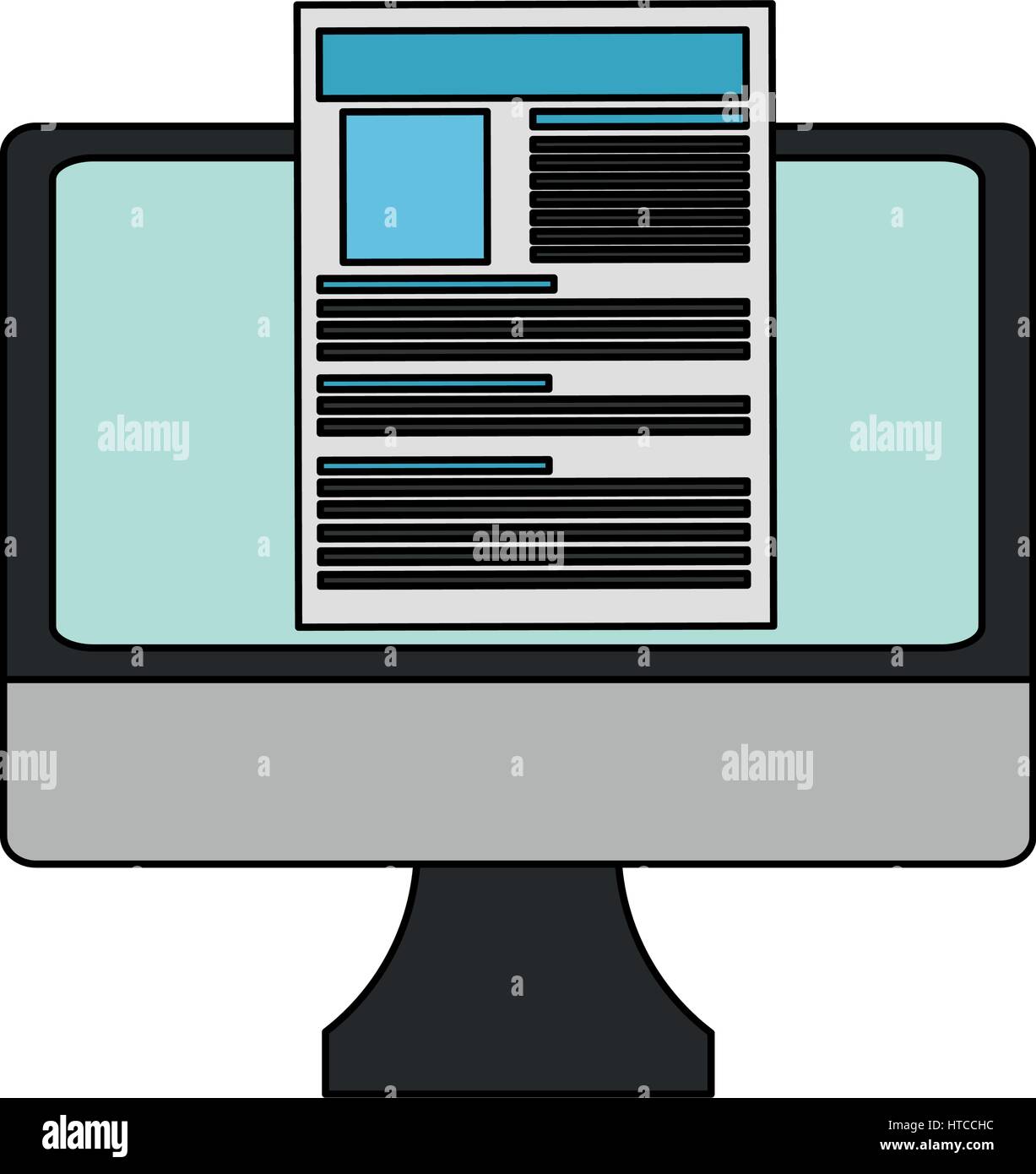 computer monitor and document icon image Stock Vector Image & Art - Alamy