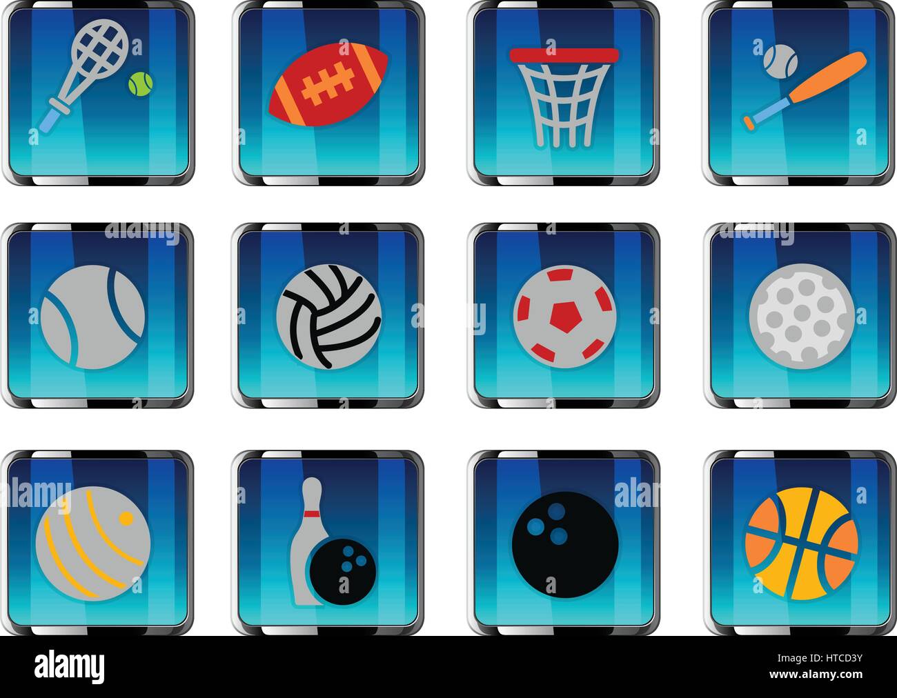 sport balls web icons for user interface design Stock Vector Image ...