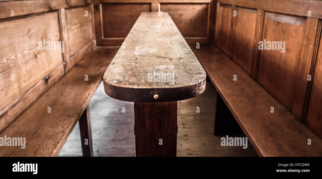 Wooden church pew hi-res stock photography and images - Alamy