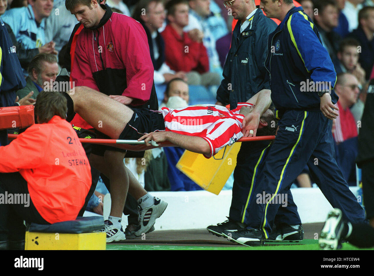 PAUL BUTLER CARRIED OFF LEEDS UNITED V SUNDERLAND 19 August 1999 Stock ...