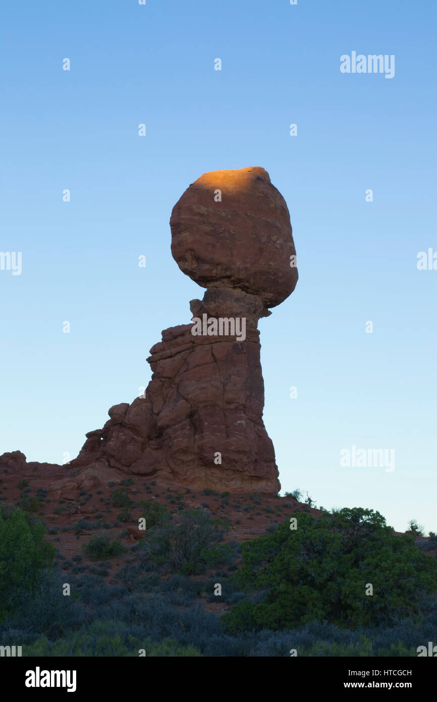 Balanced Rock at Sunrise, Arches National Park, UT, USA Stock Photo - Alamy