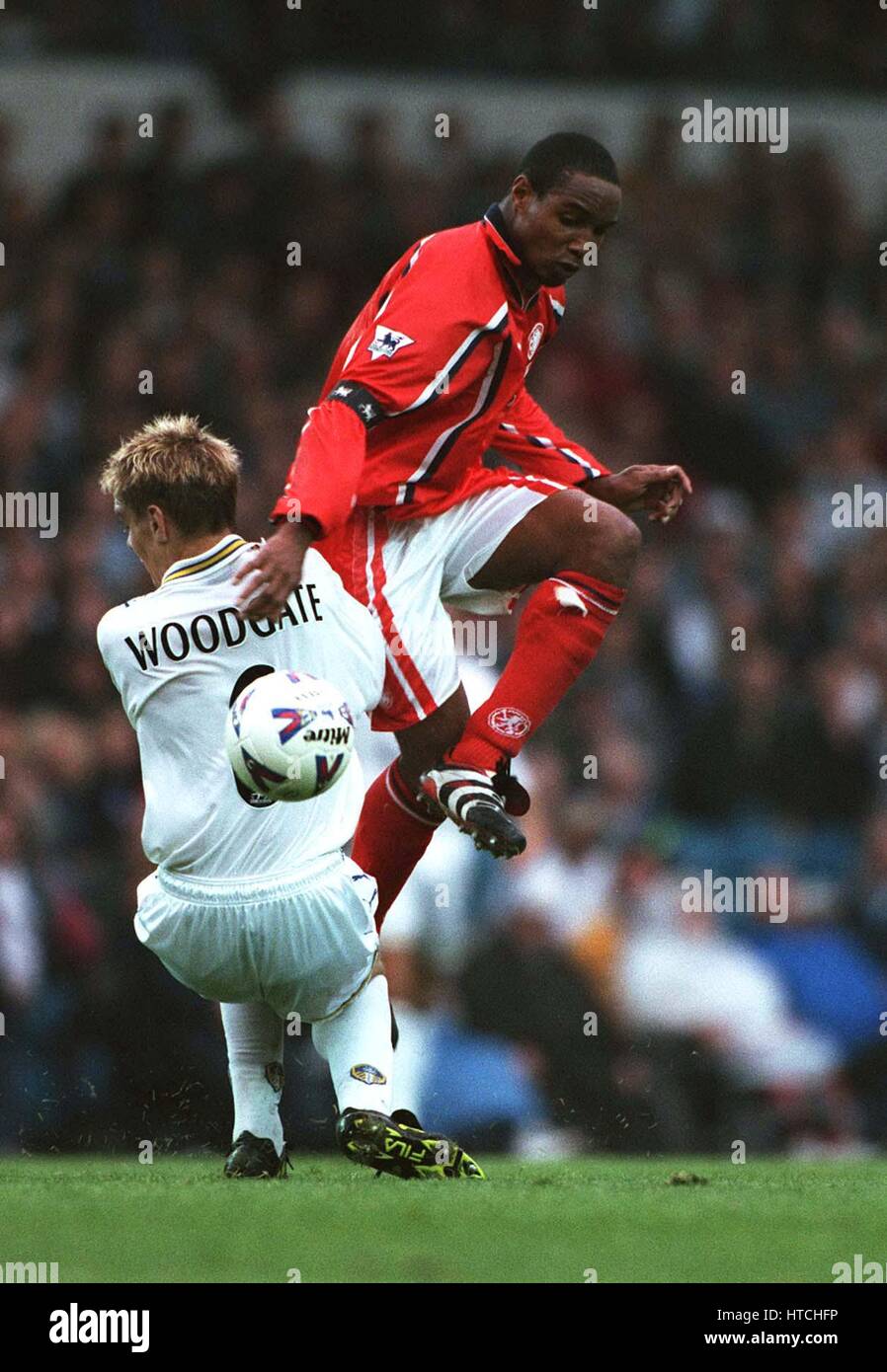 PAUL INCE & JONATHAN WOODGATE LEEDS V MIDDLESBROUGH 19 September 1999 ...