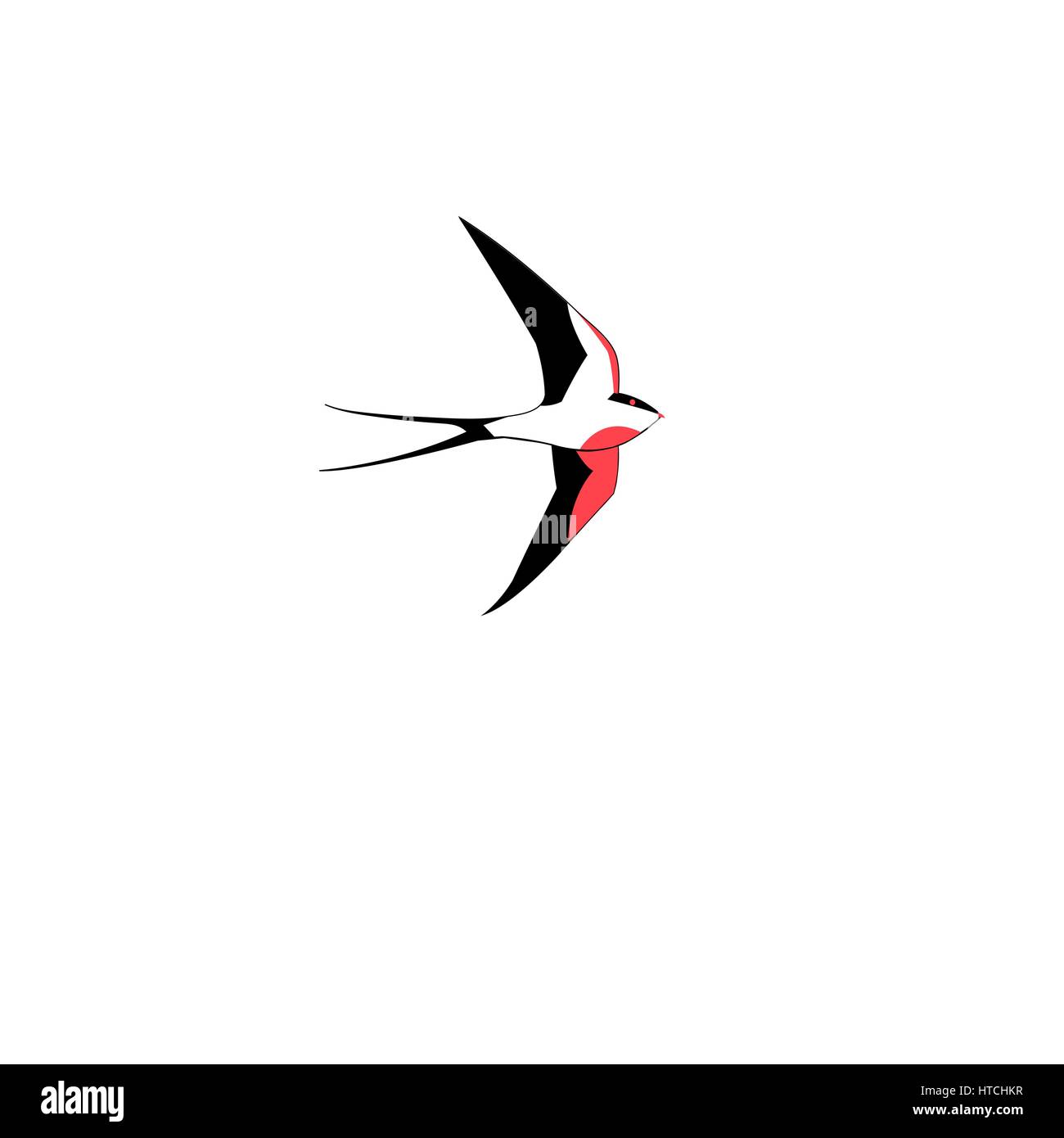 Symbol of a swallow flying in a white background Stock Vector Image ...