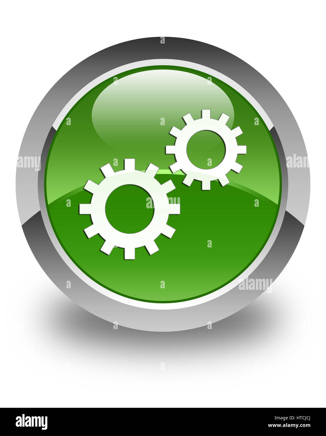 Process icon isolated on glossy soft green round button abstract ...