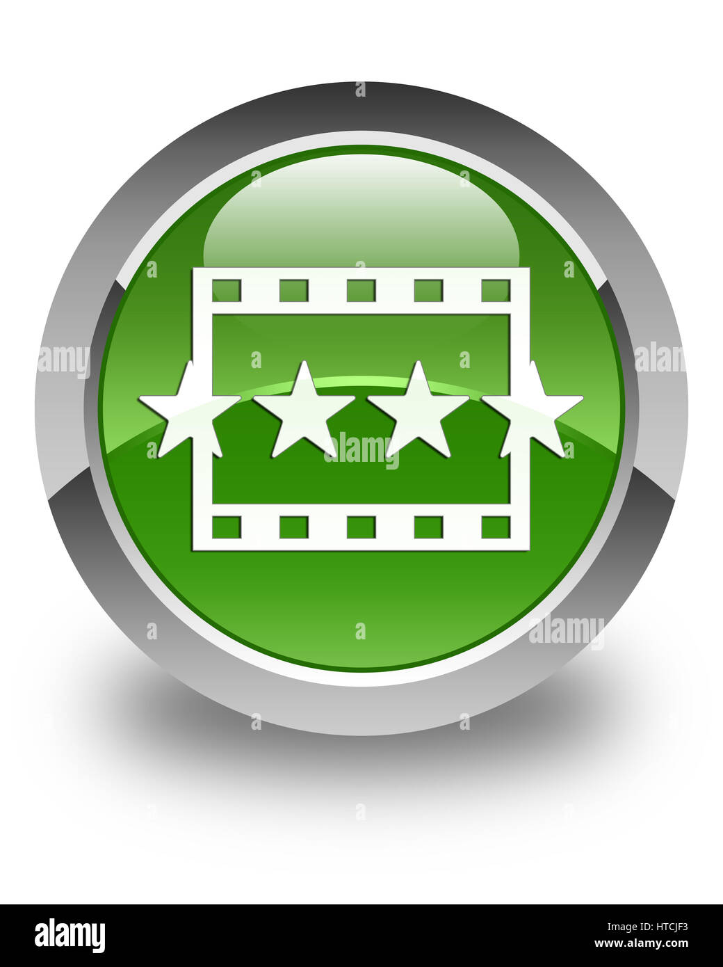 Movie reviews icon isolated on glossy soft green round button abstract ...