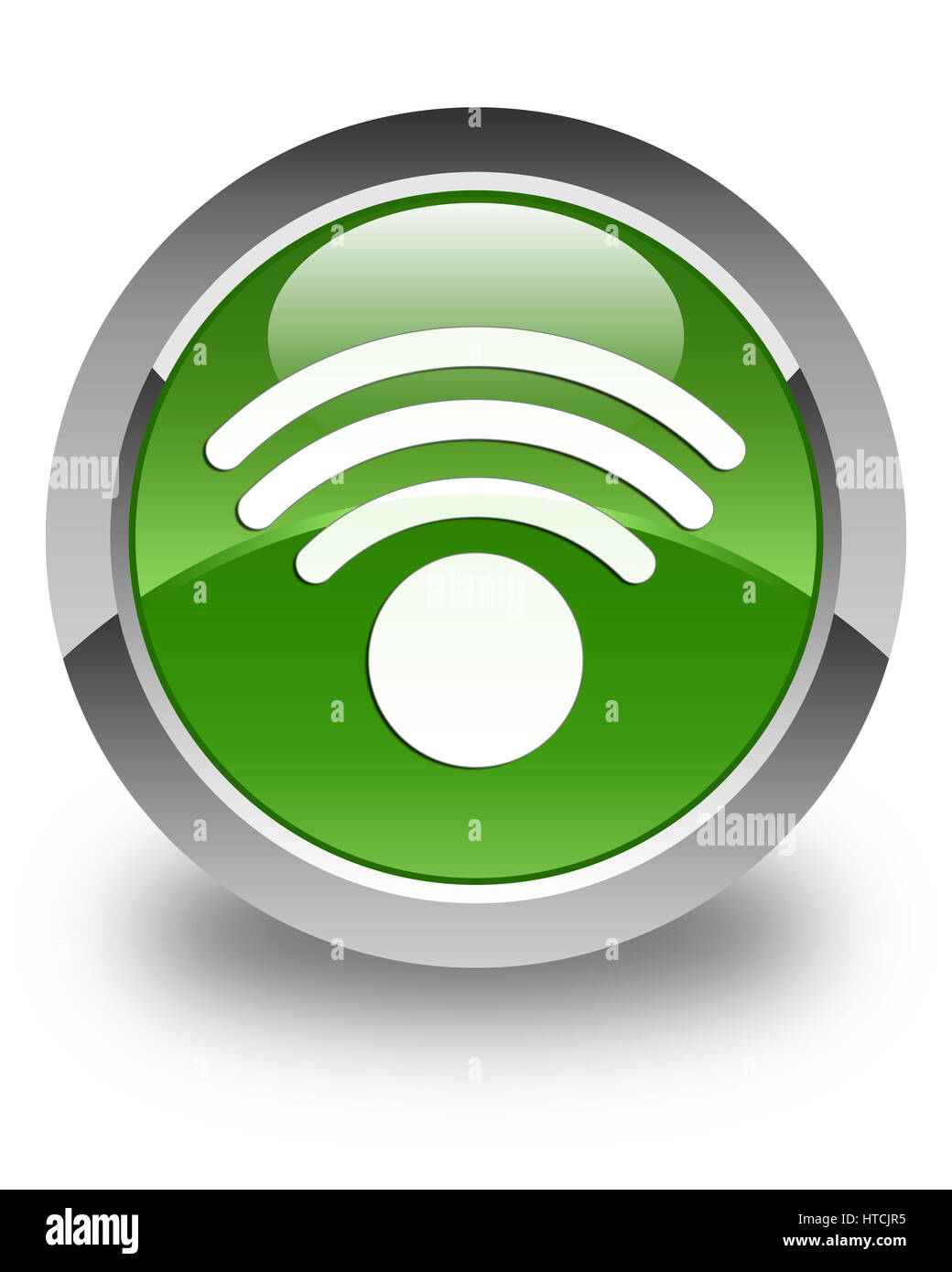 Wifi icon isolated on glossy soft green round button abstract ...