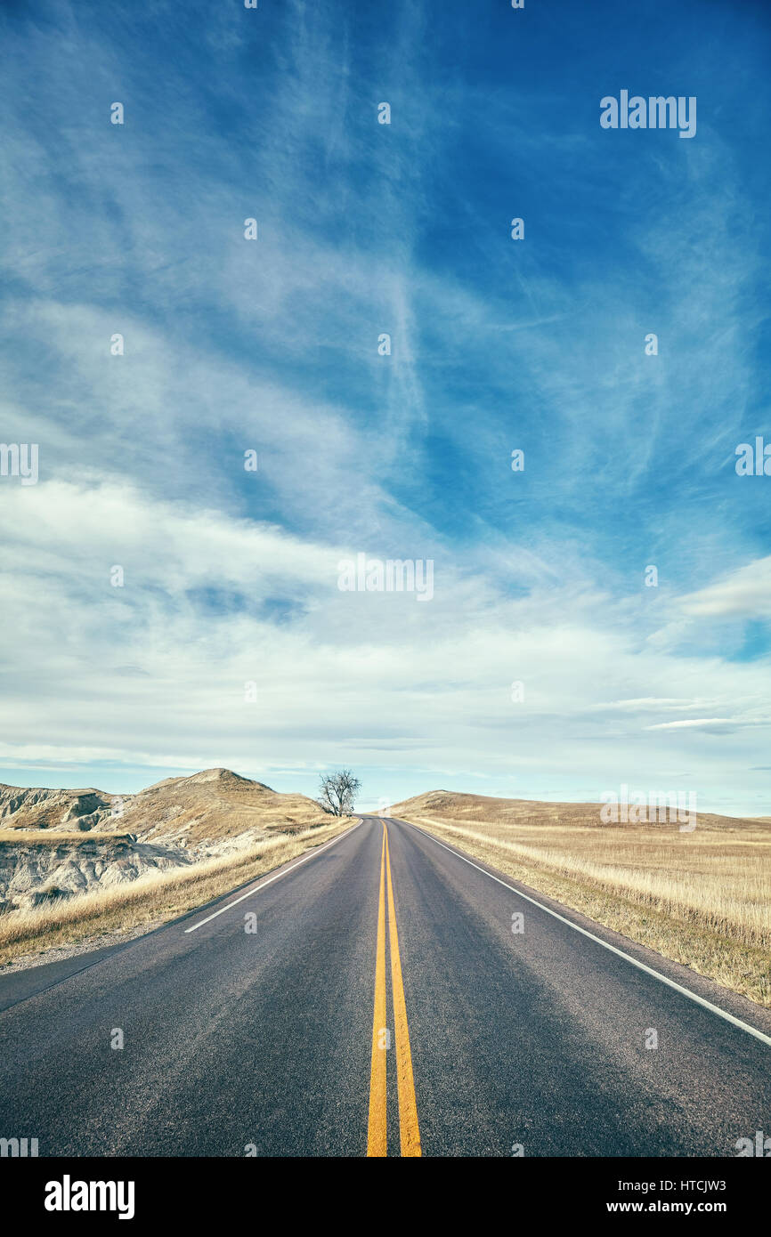 Color toned scenic highway, travel concept, USA Stock Photo - Alamy