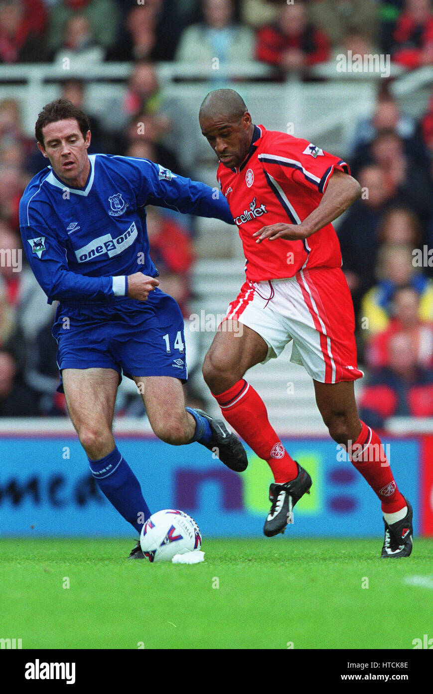 DAVID WEIR & BRIAN DEANE MIDDLESBROUGH V EVERTON 30 October 1999 Stock ...