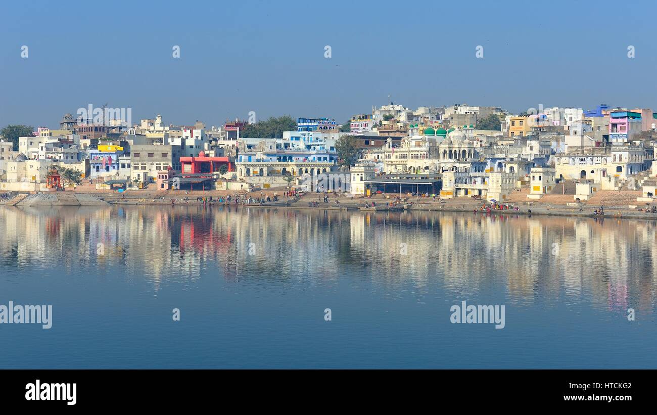 Pushkar Lake and Ghats, India Rajasthan Stock Photo - Alamy