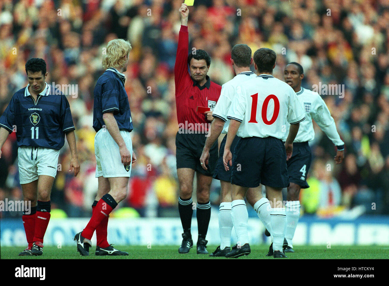 COLIN HENDRY RECEIVES YELLOW SCOTLAND V ENGLAND 13 November 1999 Stock ...