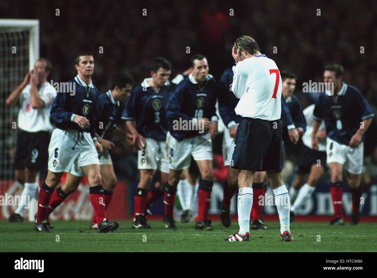 DAVID BECKHAM'S NEAR MISS ENGLAND V SCOTLAND 17 November 1999 Stock ...