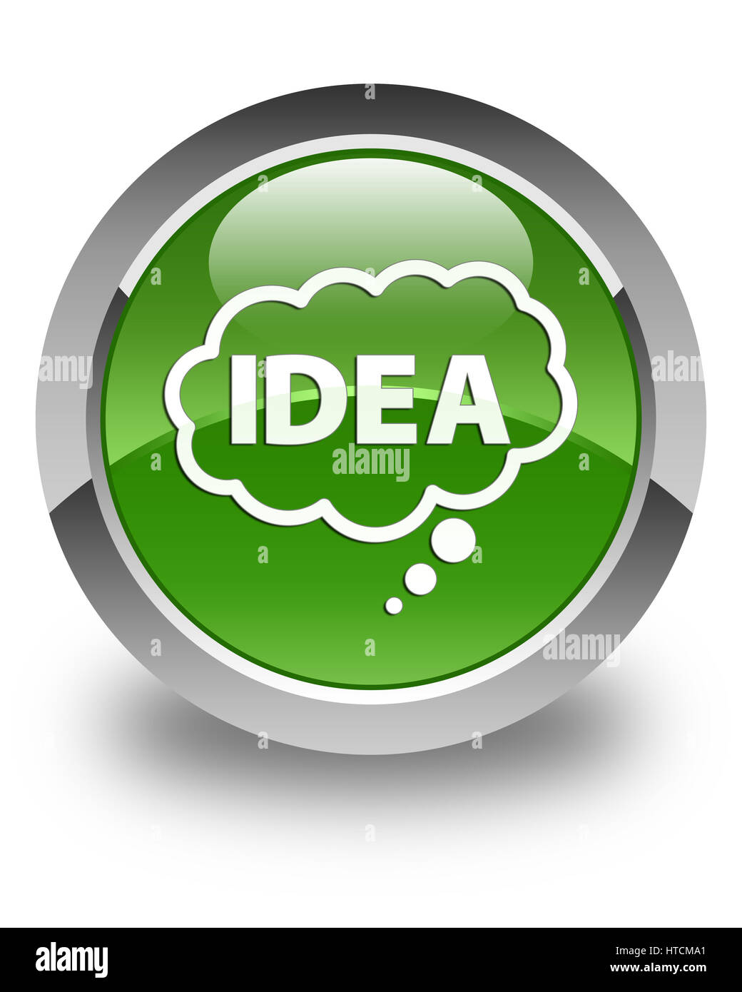 Idea bubble icon isolated on glossy soft green round button abstract ...
