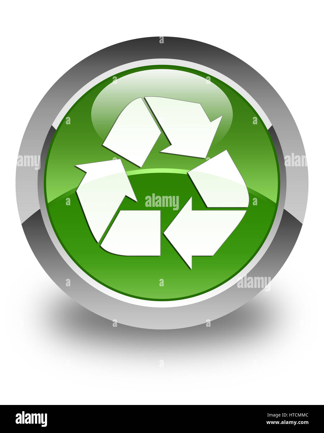 Glossy recycle symbol button icon hi-res stock photography and images ...