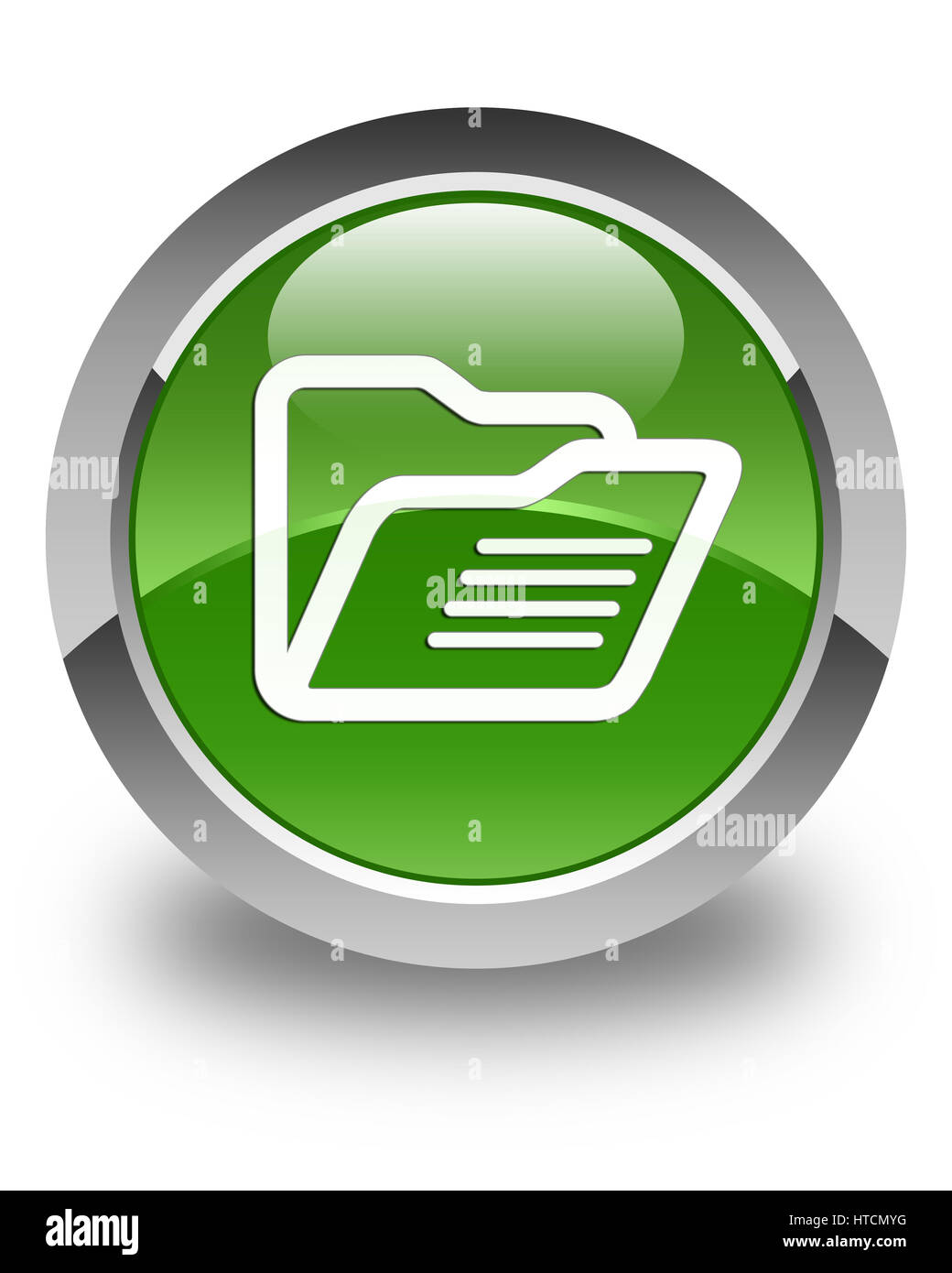 Folder icon isolated on glossy soft green round button abstract ...