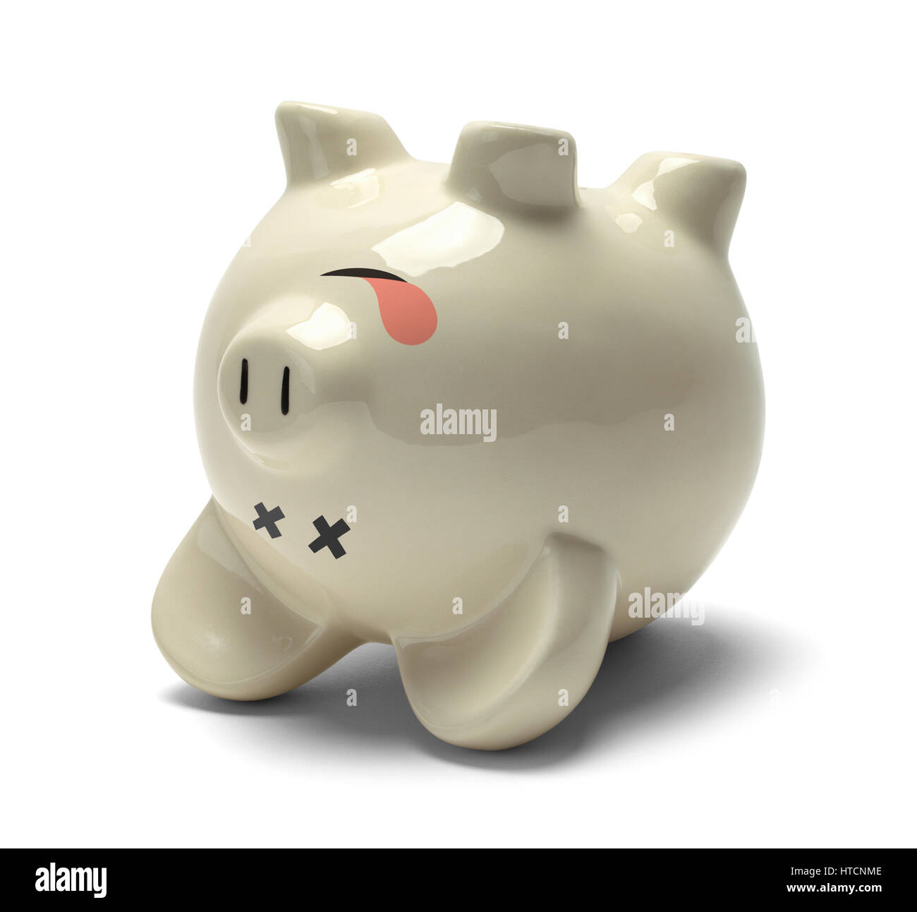 Upside Down Dead Piggy Bank Isolated on White Background Stock Photo ... Upside Down Dead Piggy Bank Isolated on White Background Stock Photo ...