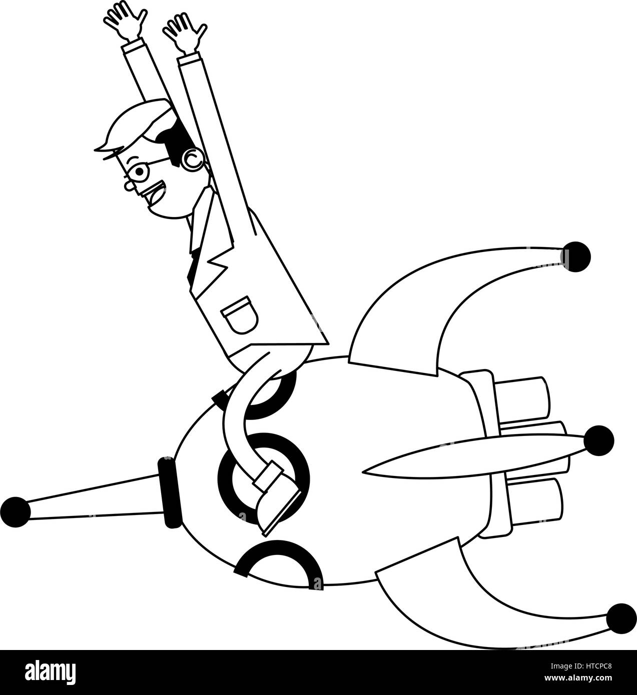 Rocket businessman Black and White Stock Photos & Images - Alamy