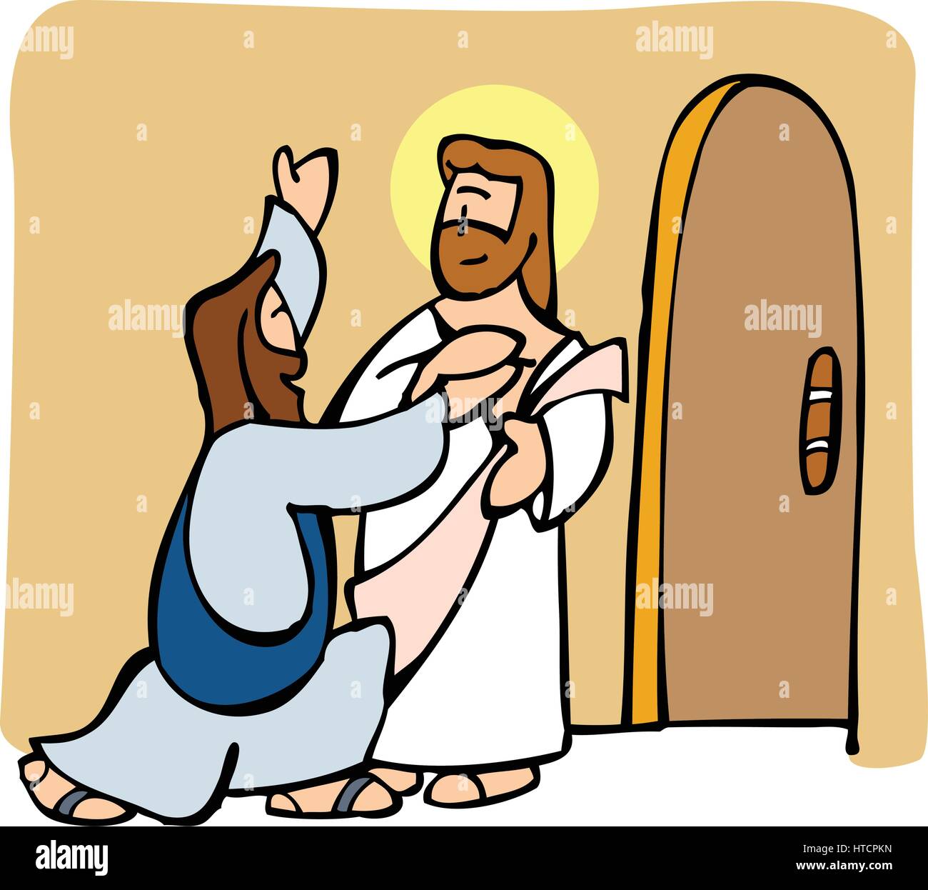 Thomas and the resurrected christ Stock Vector Images - Alamy