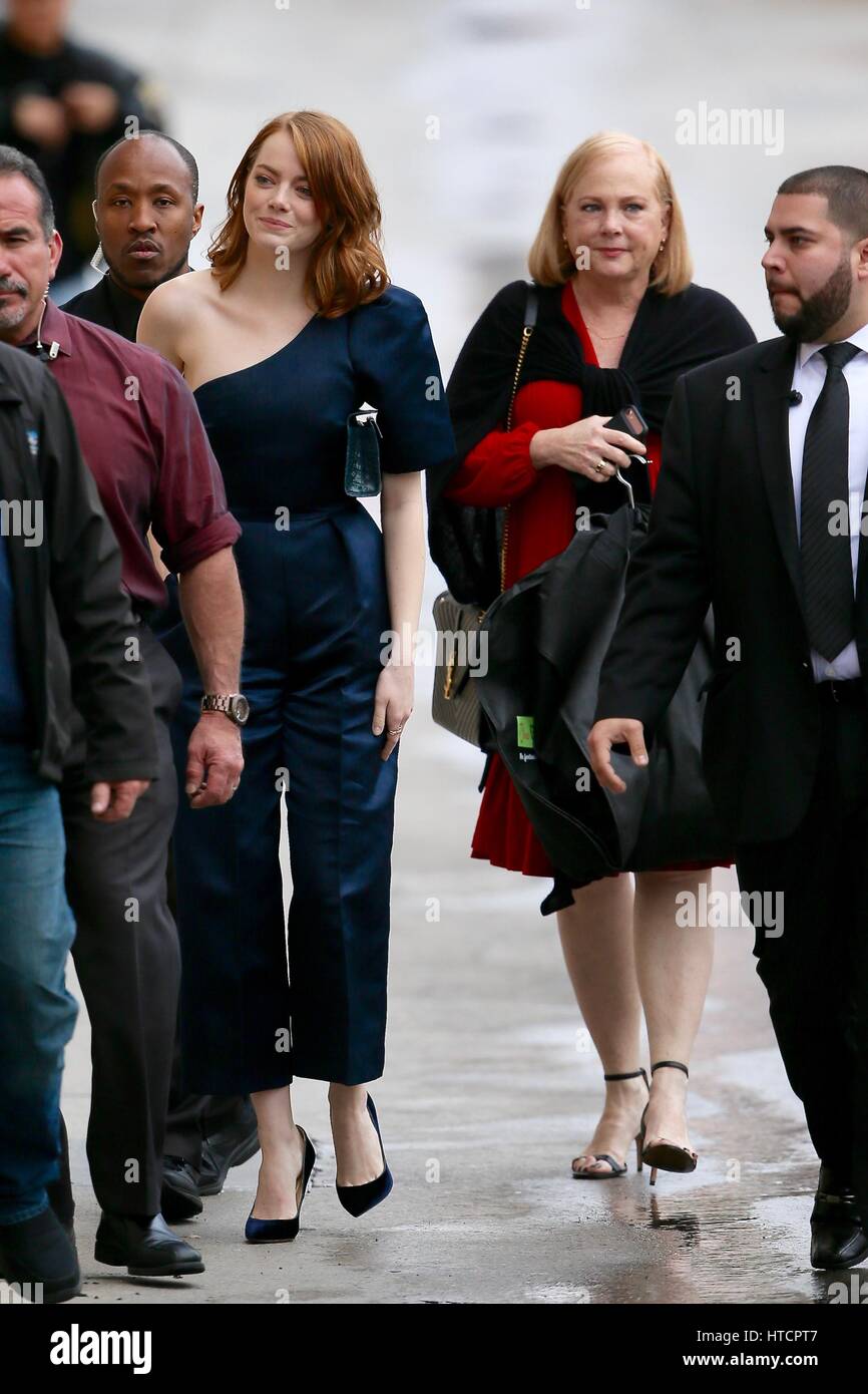 Emma Stone seen arriving at the ABC studios for Jimmy Kimmel Live ...