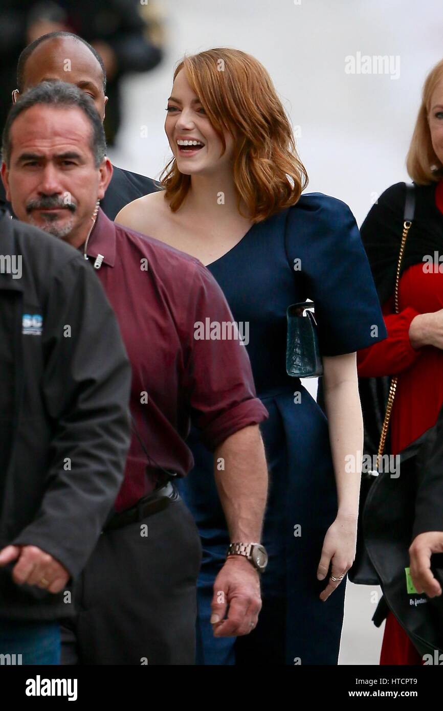 Emma Stone seen arriving at the ABC studios for Jimmy Kimmel Live ...