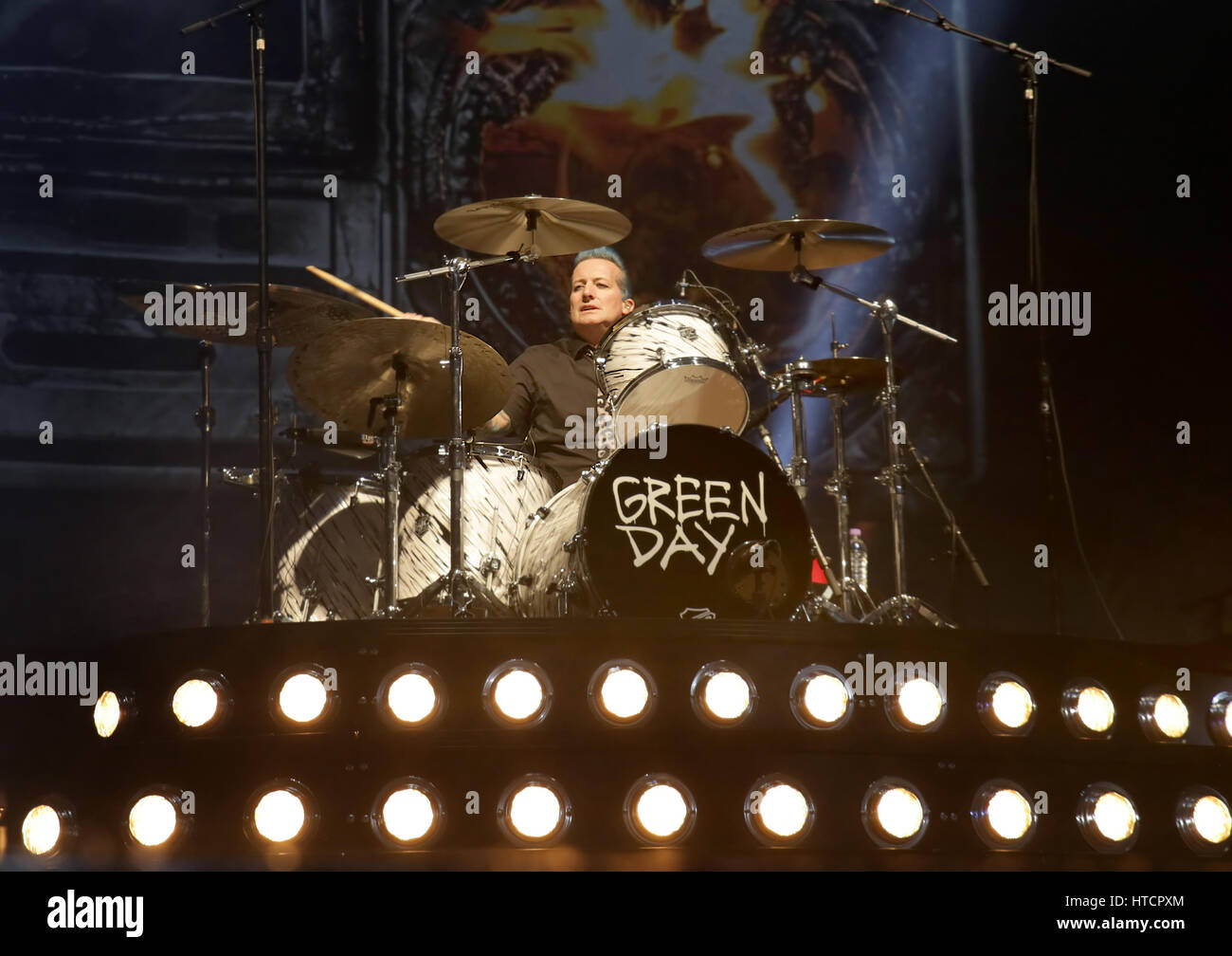 Green Day Performing at Manchester Arena Featuring: Green Day, Tre Cool ...