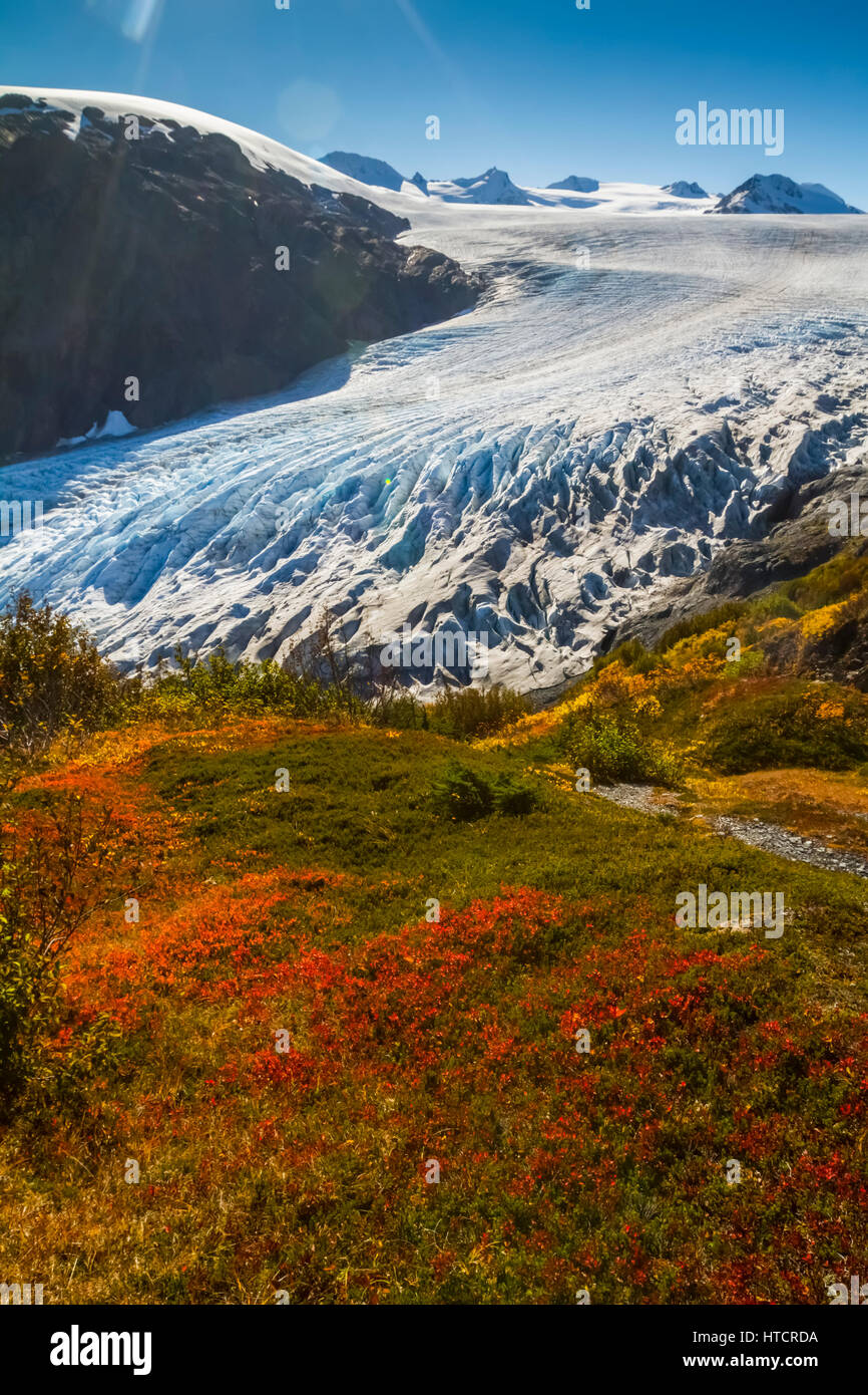 Exit Glacier near Seward, Alaska in South-central Alaska in autumn ...