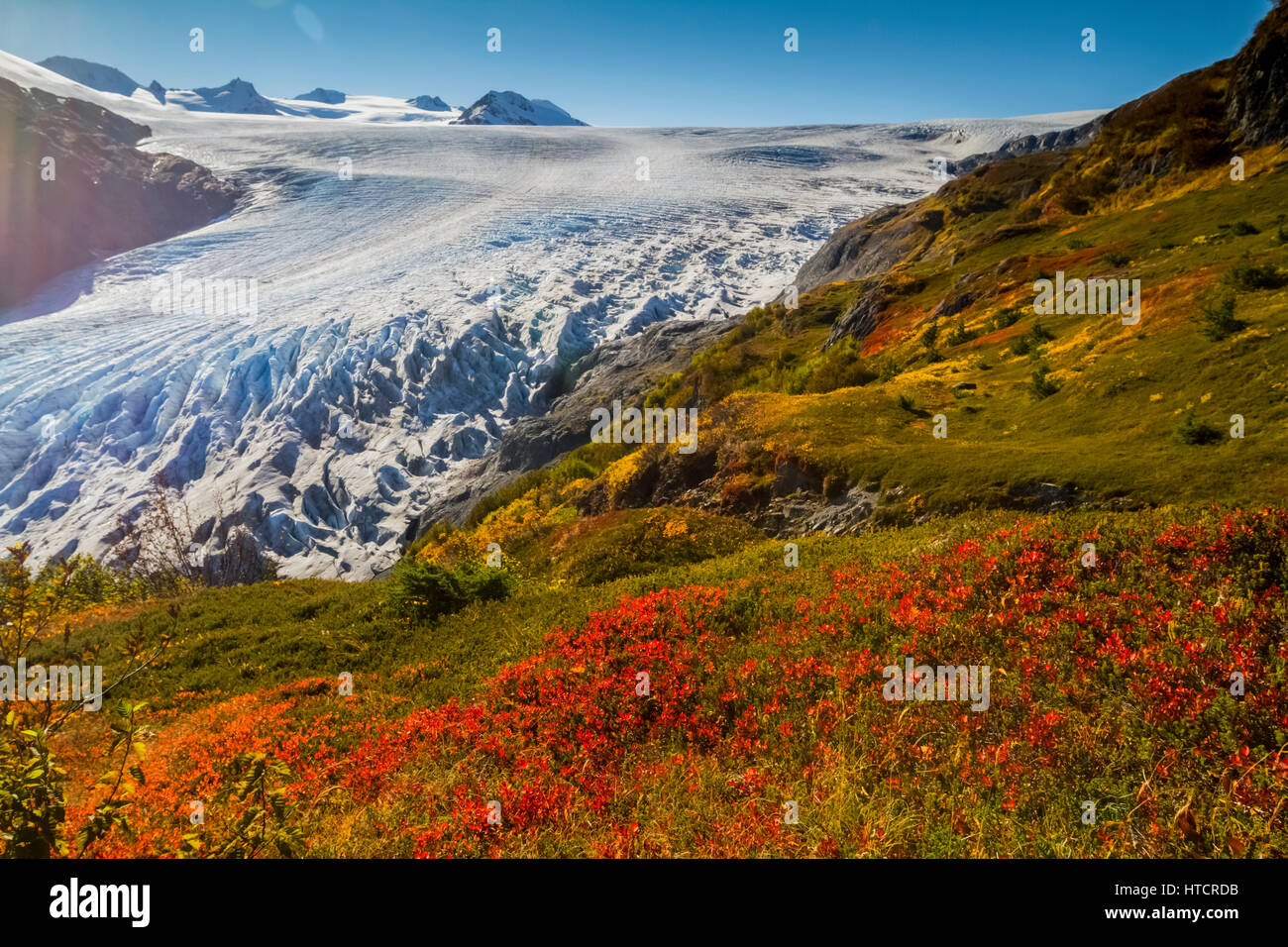 Exit Glacier near Seward, Alaska in South-central Alaska in autumn ...