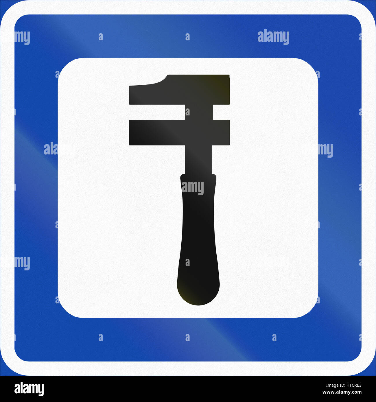 Norwegian service road sign - Workshop Stock Photo - Alamy