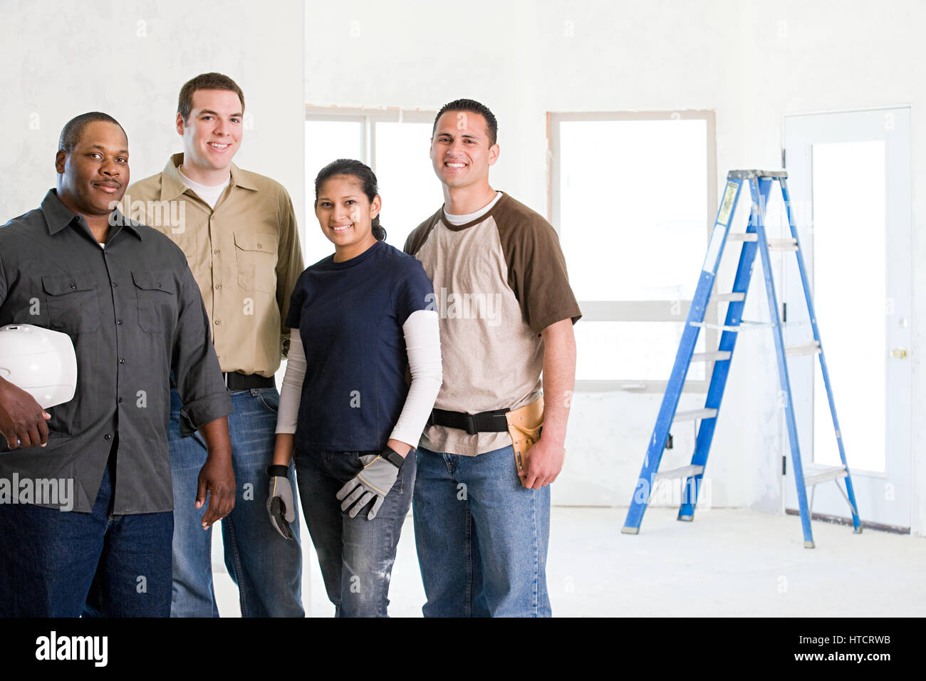 Portrait of builders Stock Photo - Alamy