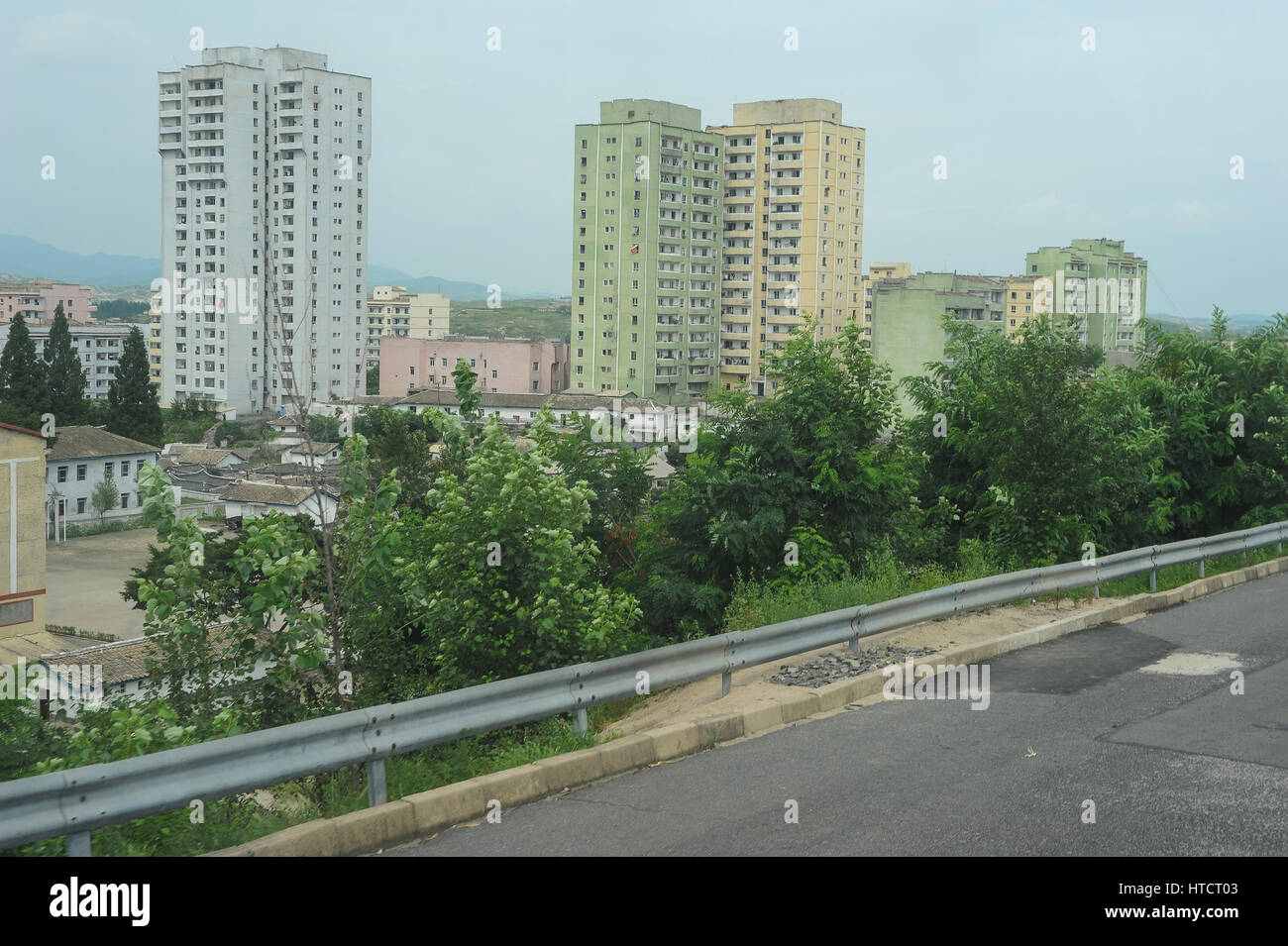 North korea residential high rise buildings in the north town kaesong ...