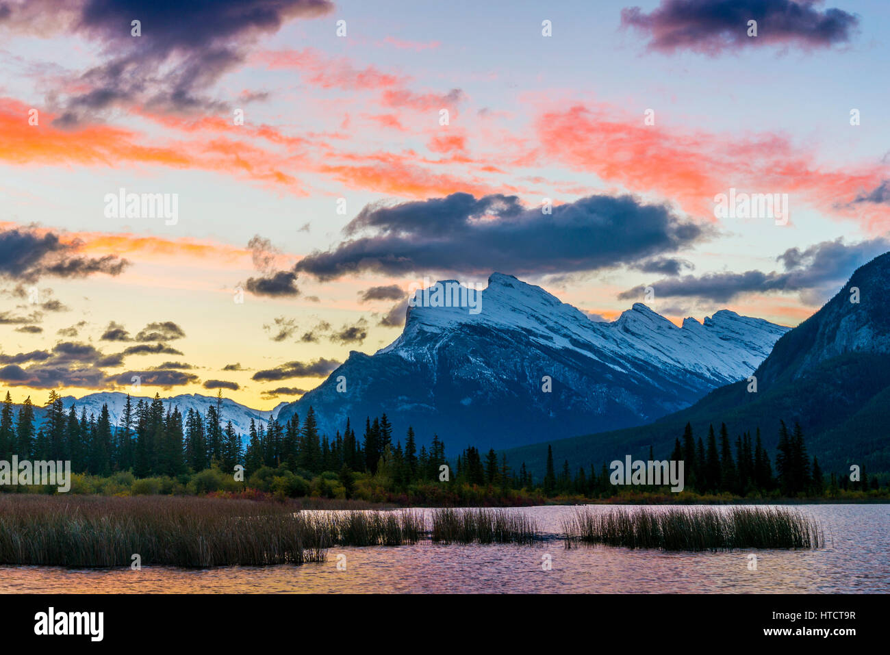 Mount Rundle, Vermilion Lakes, Banff National Park, Alberta, Canada ...