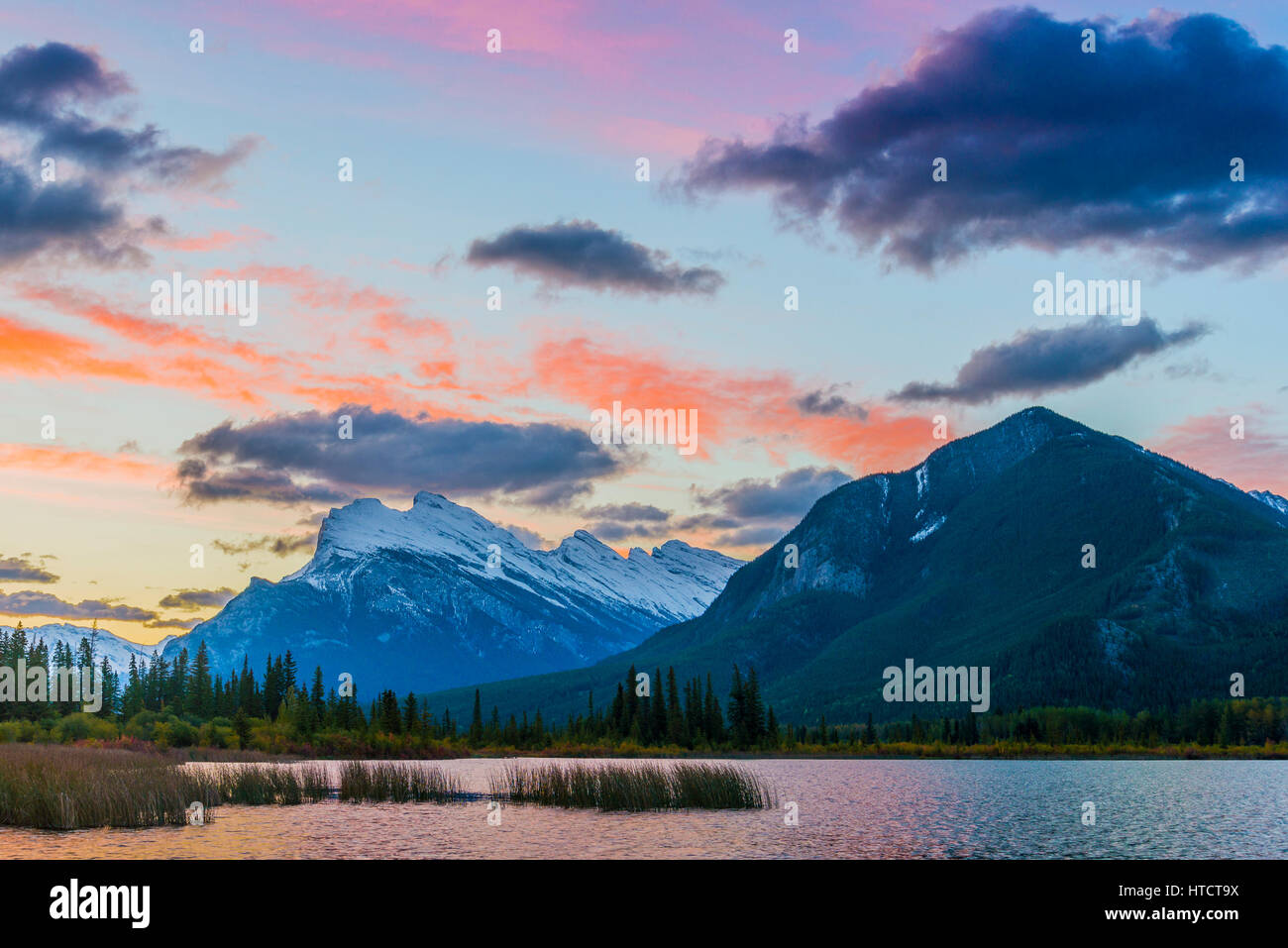 Mount Rundle, Vermilion Lakes, Banff National Park, Alberta, Canada ...