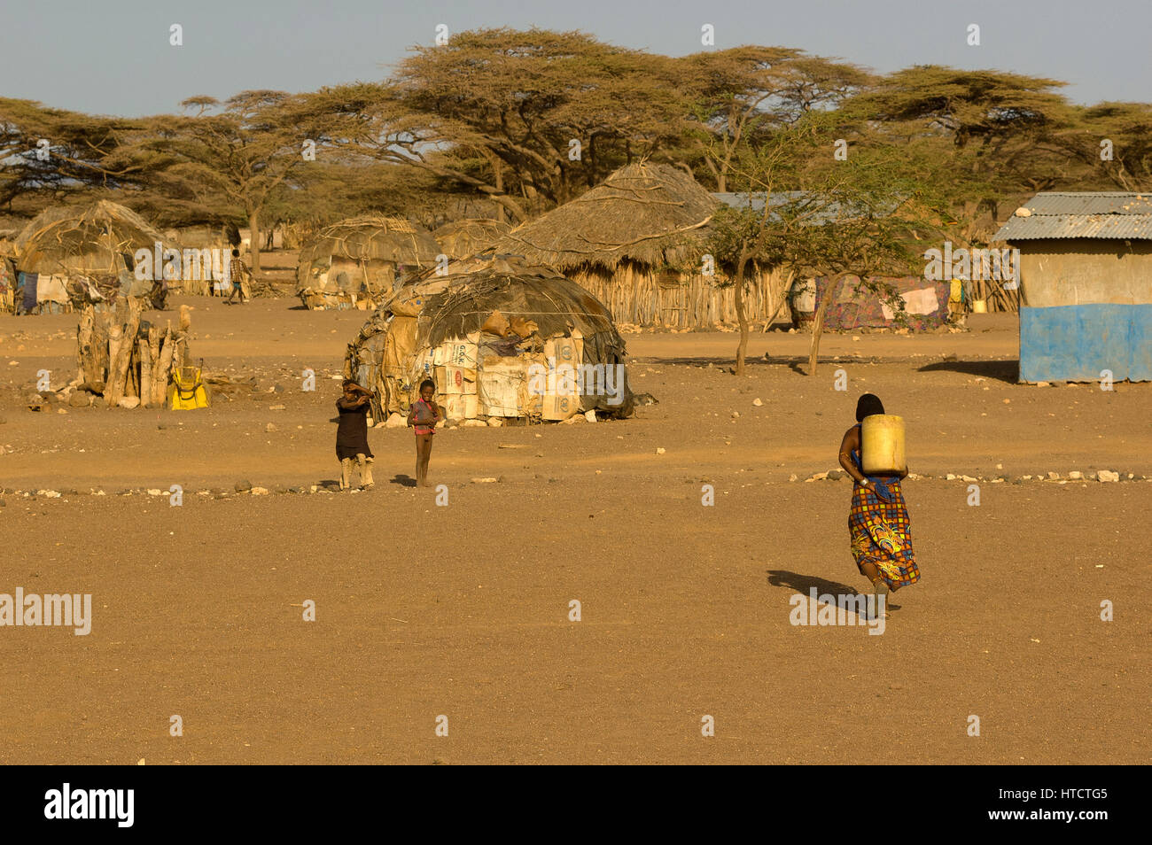 The remote Kalacha village on the skirts of Chalbi desert, northern ...