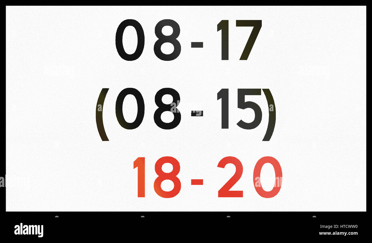 Norwegian supplementary road sign - Times shown Stock Photo - Alamy