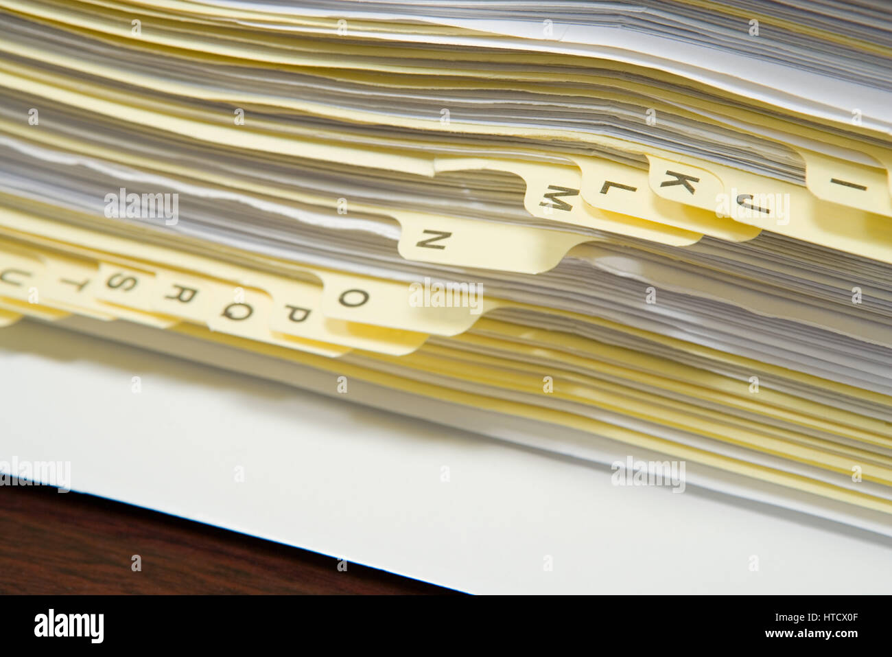 Papers in alphabetical order Stock Photo - Alamy