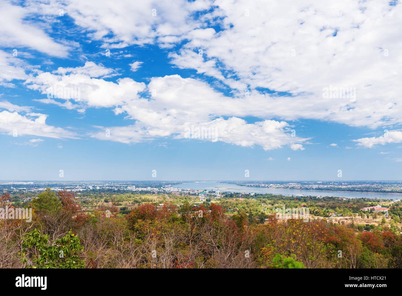 top view of mekong river at Mukdahan, Thailand Stock Photo - Alamy