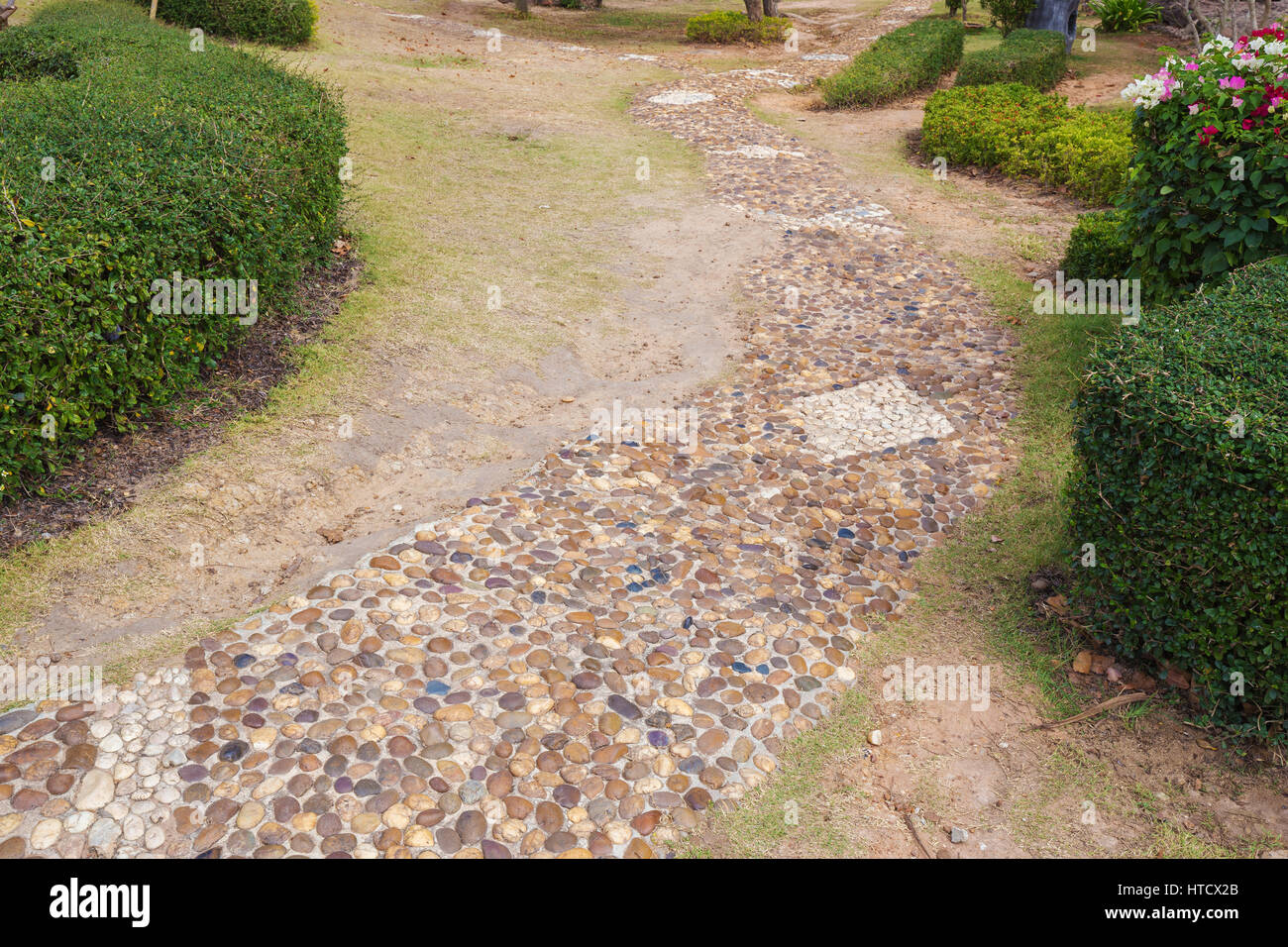 Pebble stone path walkway hi-res stock photography and images - Alamy