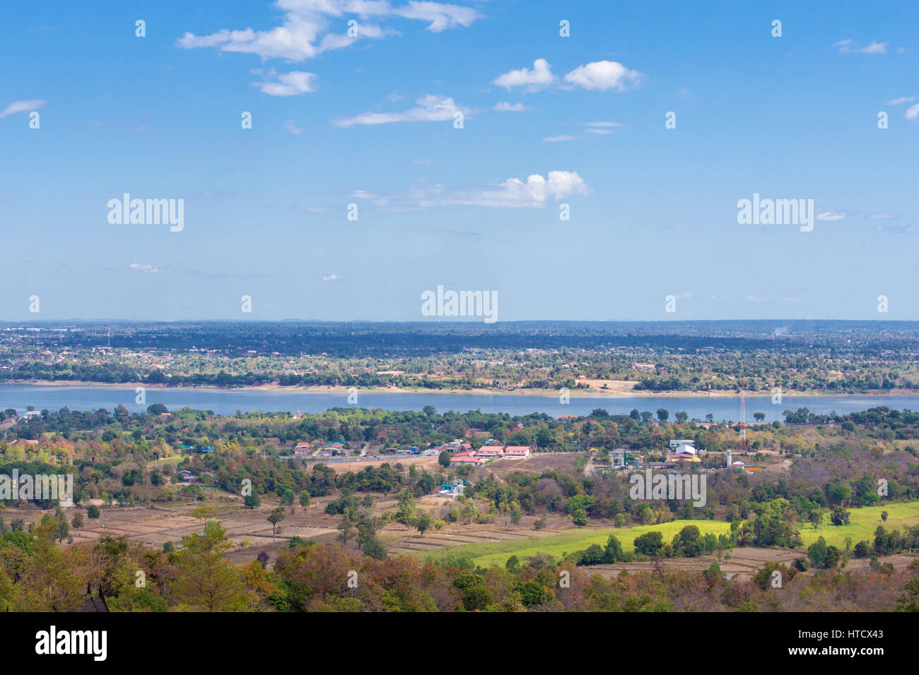 top view of mekong river at Mukdahan, Thailand Stock Photo - Alamy