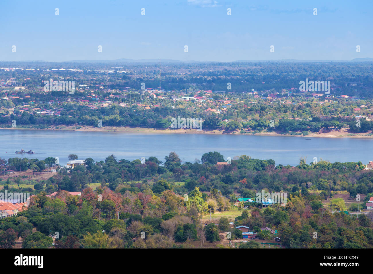 top view of mekong river at Mukdahan, Thailand Stock Photo - Alamy