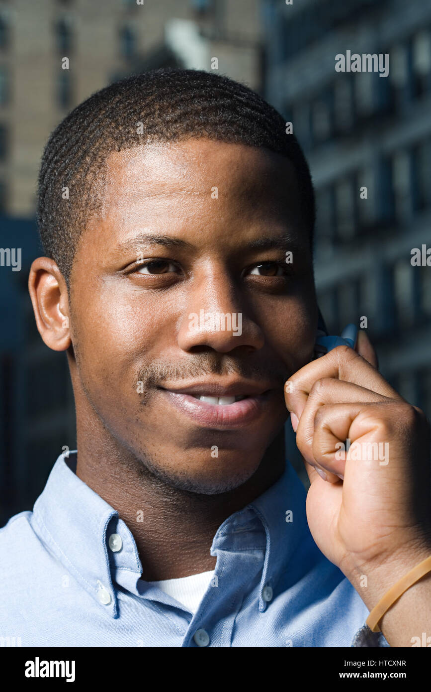 Man on mobile phone Stock Photo - Alamy