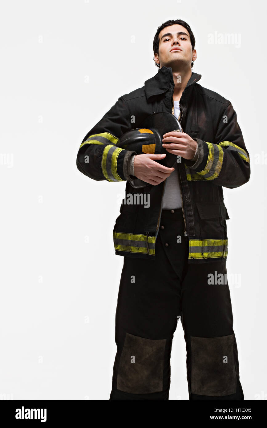 Portrait of a firefighter Stock Photo - Alamy
