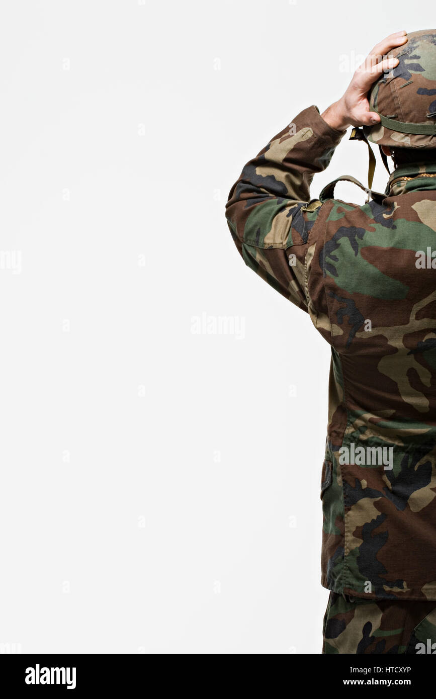 Rear view of soldier Stock Photo - Alamy