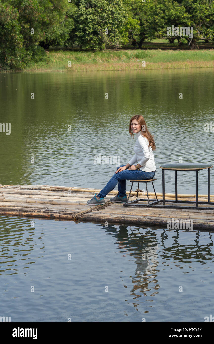 Woman on a raft hi-res stock photography and images - Alamy