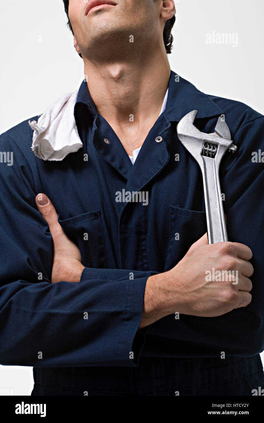 Portrait of a mechanic Stock Photo - Alamy