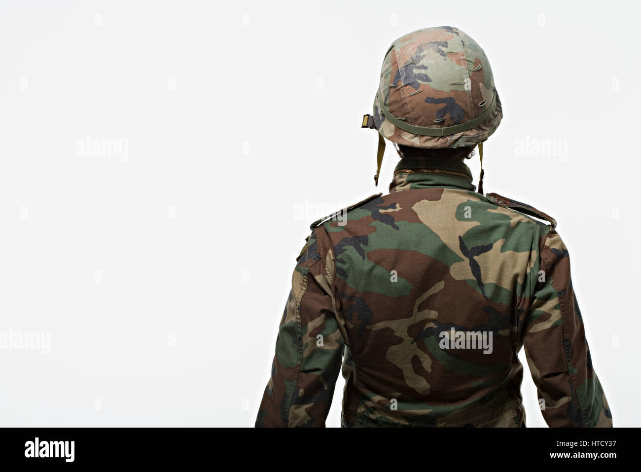 Rear view of soldier Stock Photo - Alamy