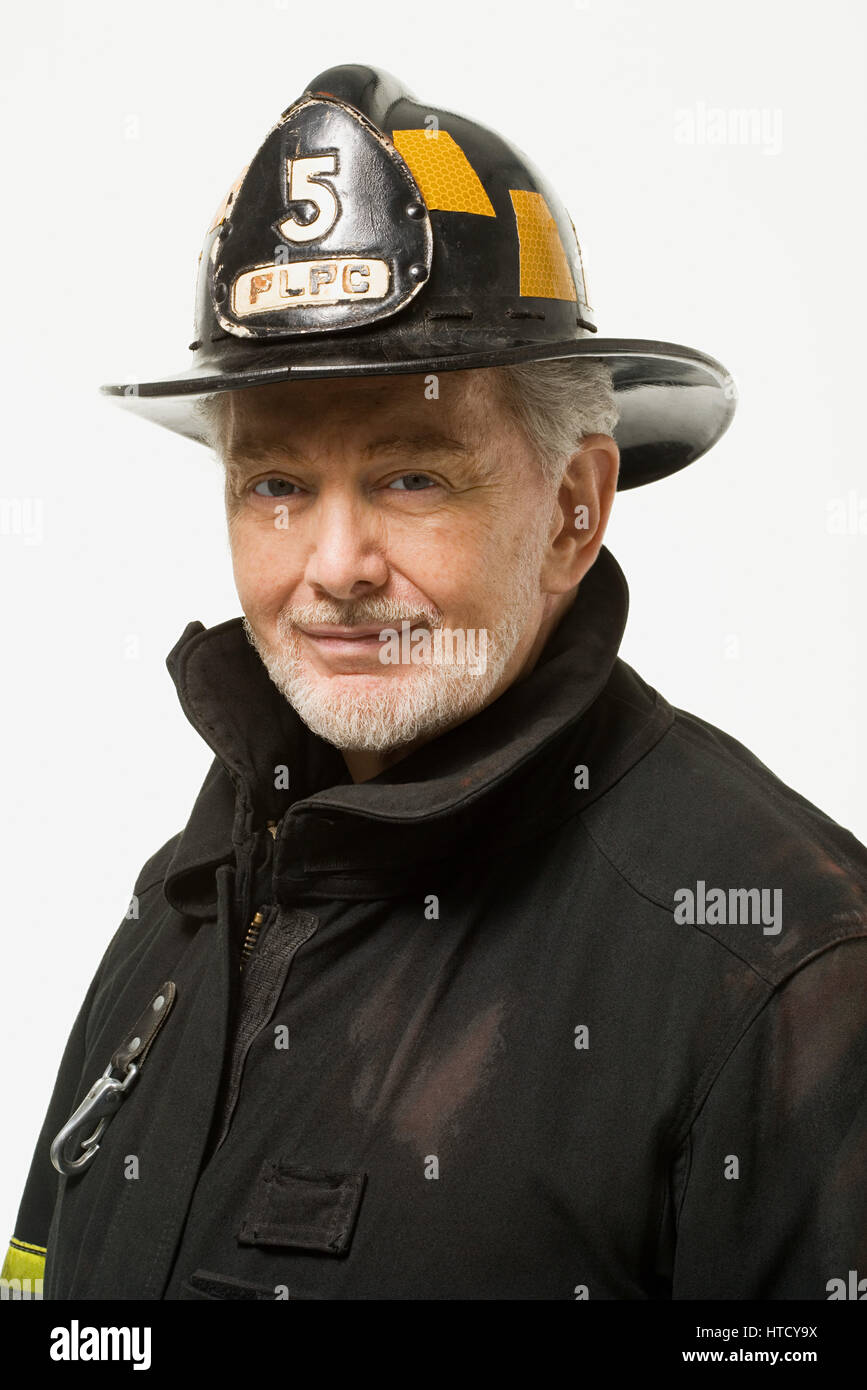 Portrait of a firefighter Stock Photo - Alamy