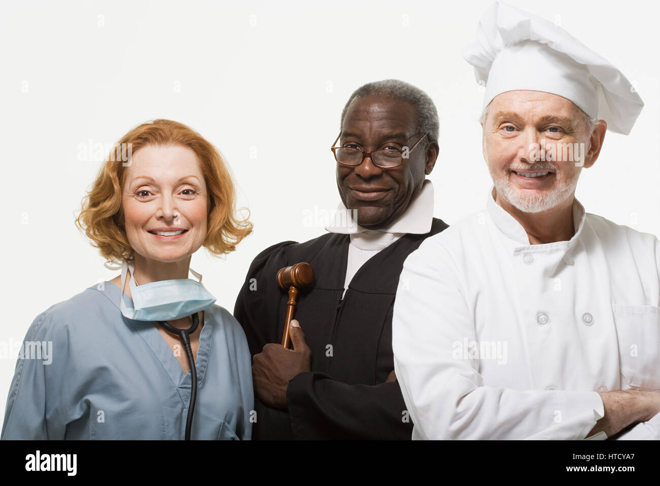 Portrait of a surgeon a judge and a chef Stock Photo - Alamy