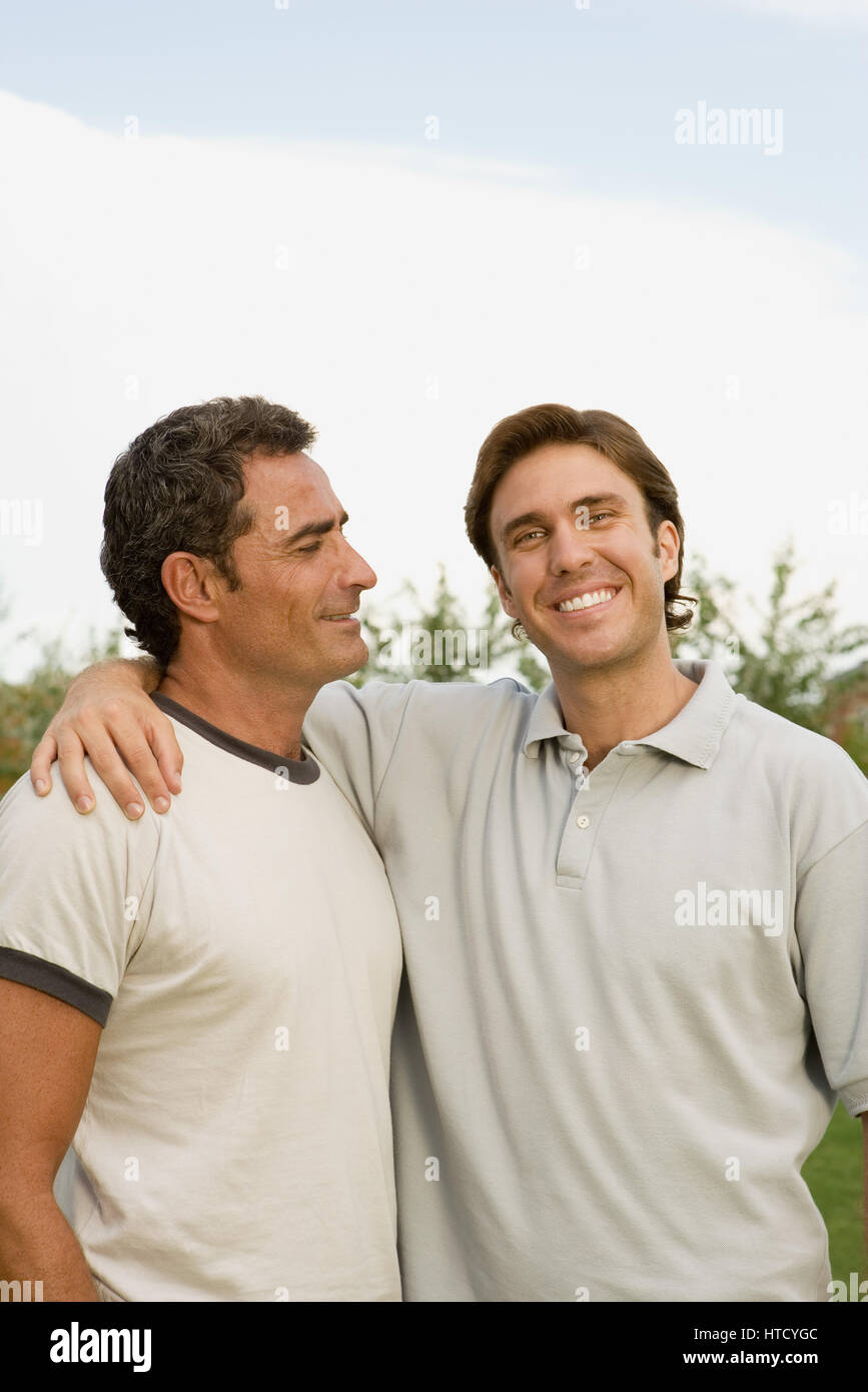 Two men outdoors Stock Photo - Alamy